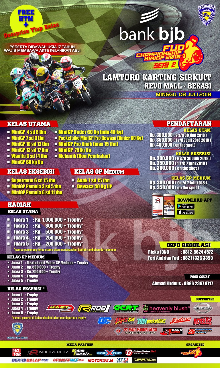 Promo Pendaftaran FUD Championship MiniGP 2018 Seri 2, Daftar Lebih ...