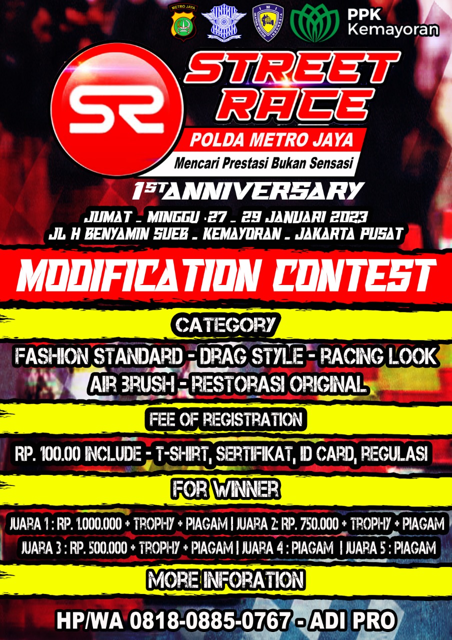 Kontes Modifikasi Digelar Pada #1st Street Race Polda Metro Jaya ...